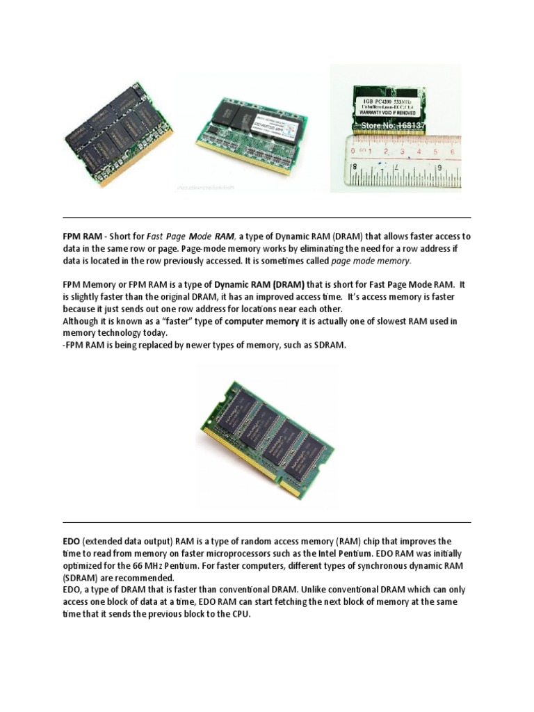 FPM RAM - Short For Fast Page Mode RAM, A Type of Dynamic RAM (DRAM ...