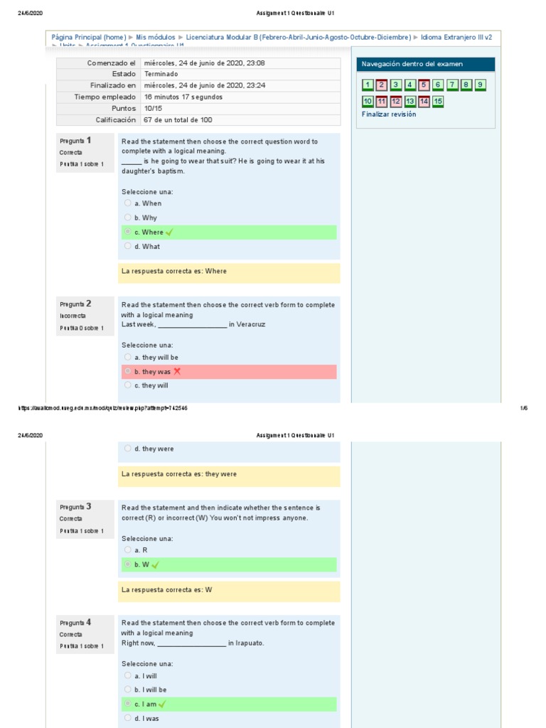 Exam2 - Assignment 1 Questionnaire U1 | PDF | Semantics | Human Communication