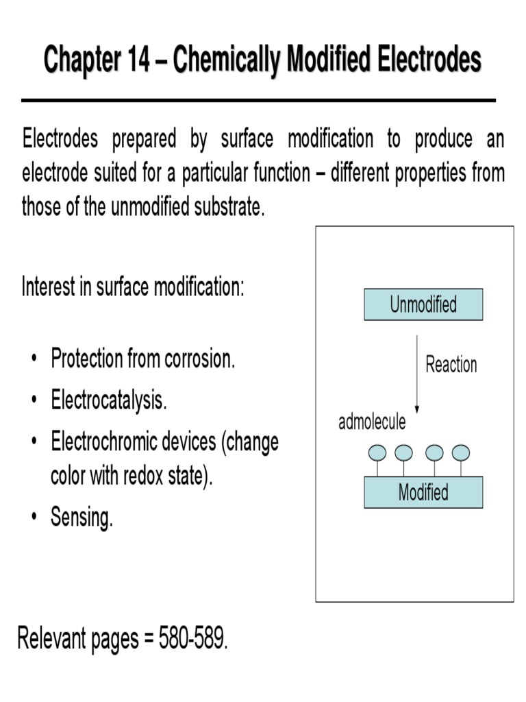 Chemically Modified Electrodes Guide | PDF | Adsorption | Polymers
