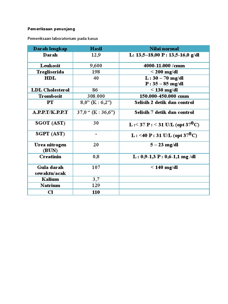 Pemeriksaan Penunjang | PDF