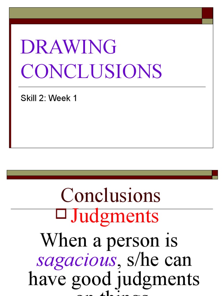 Drawing Conclusions | PDF | Hobbies