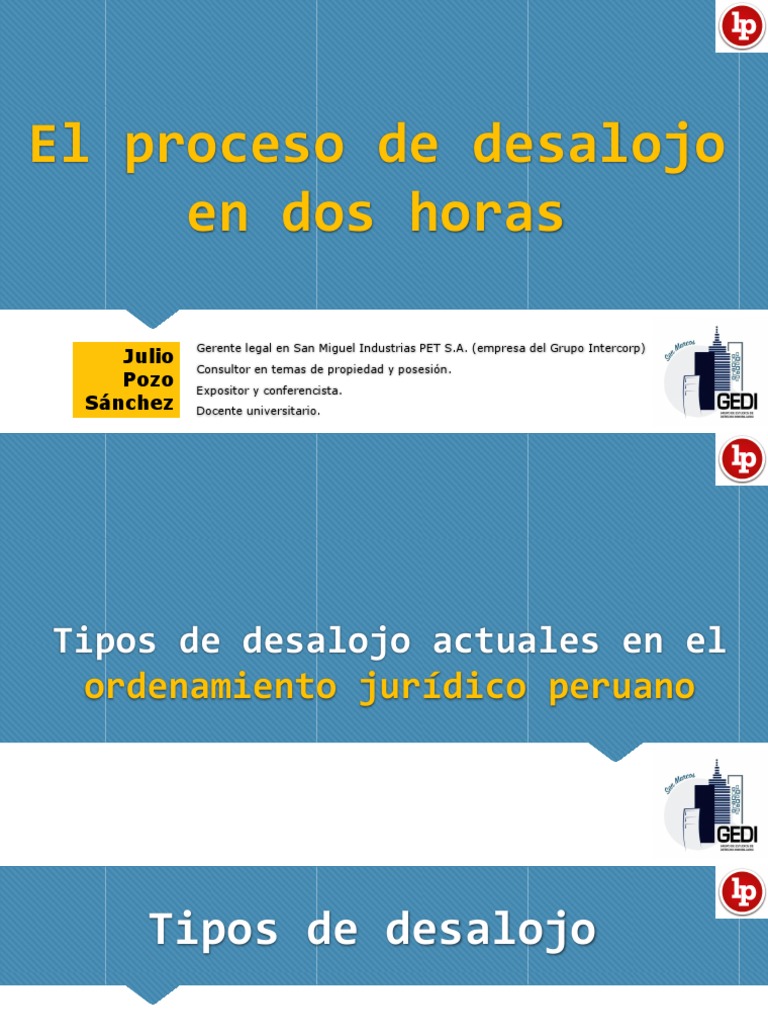 El Proceso de DESALOJO | PDF | Arrendamiento | Alquiler