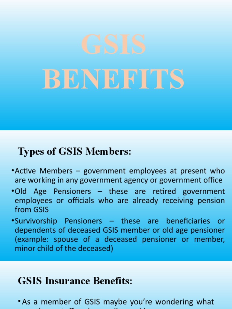 GSIS Benefits | PDF | Pension | Retirement