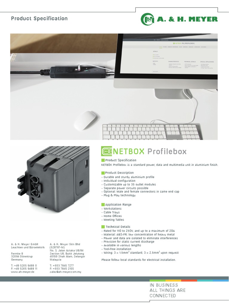 Specification Sheet NETBOX Profilebox 01 | PDF | Electrical Wiring ...