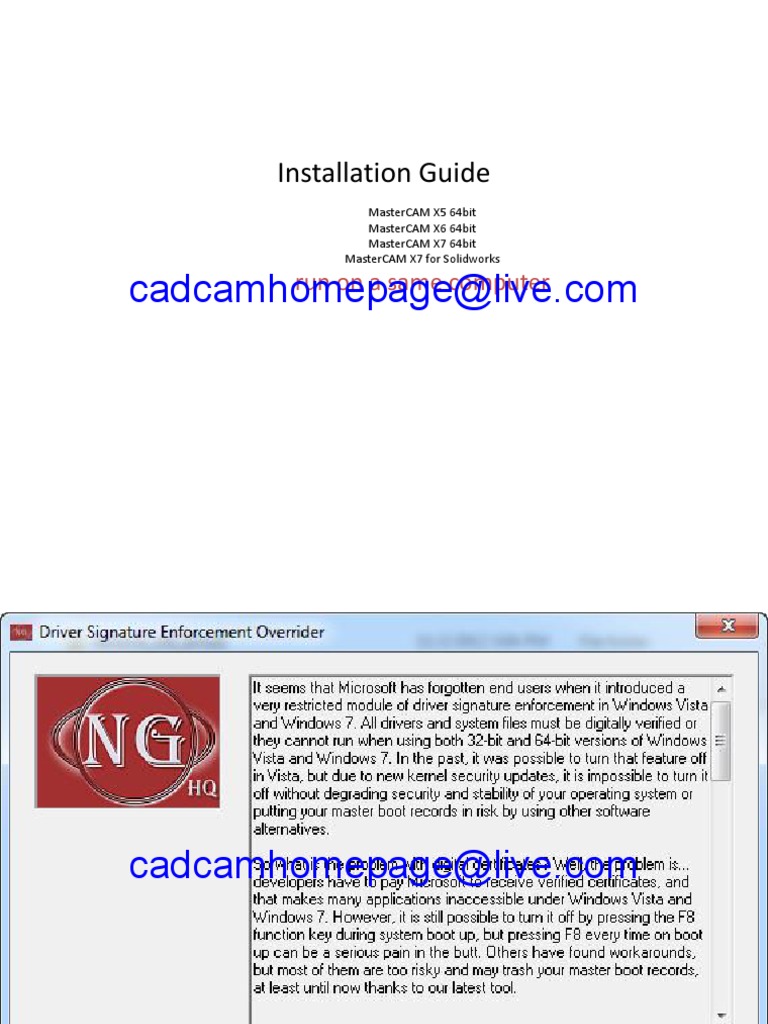 MasterCam x5 Installation Guide | PDF