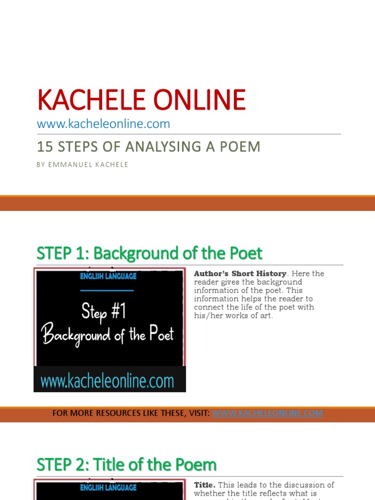 15 Steps of Analysing A Poem | PDF | Poetry | Communication