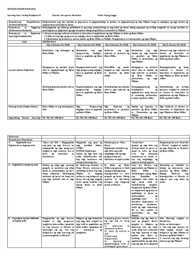 Detailed Lesson Plan (DLP) | PDF