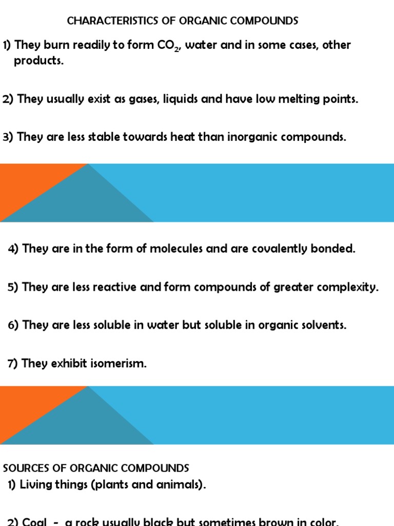 Characteristics of Organic Compounds | PDF