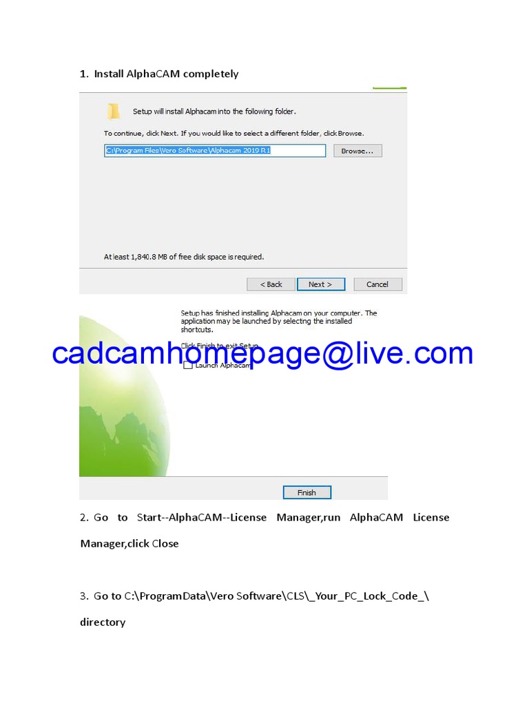 AlphaCAM License Installation Guide | PDF | Business