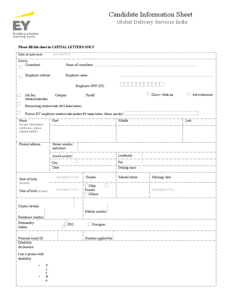Candidate Information Sheet-V5 | PDF | Employment | Government