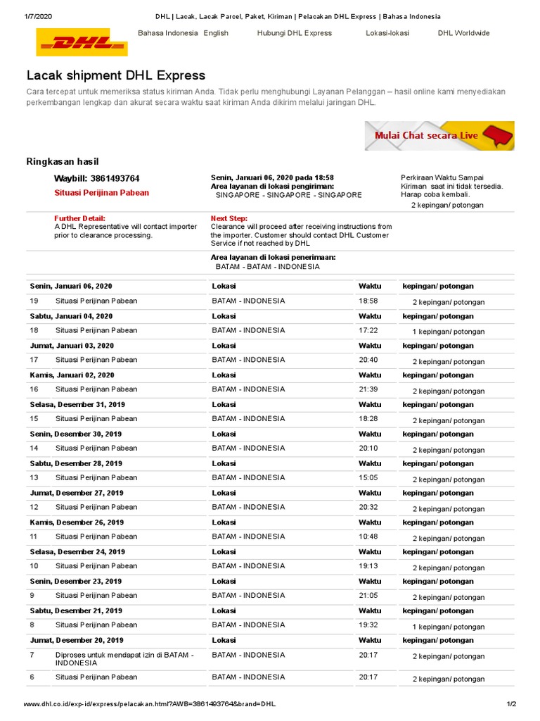 DHL Awb 3861493764 | PDF