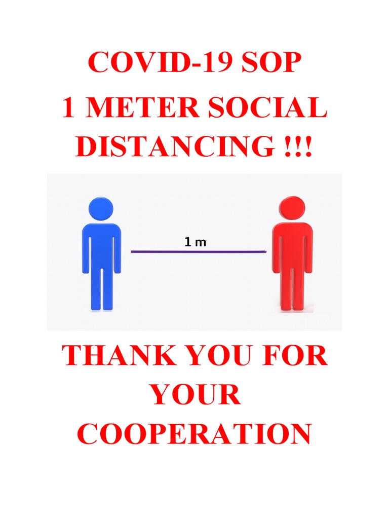 Covid-19 Sop 1 Meter Social Distancing !!! | PDF
