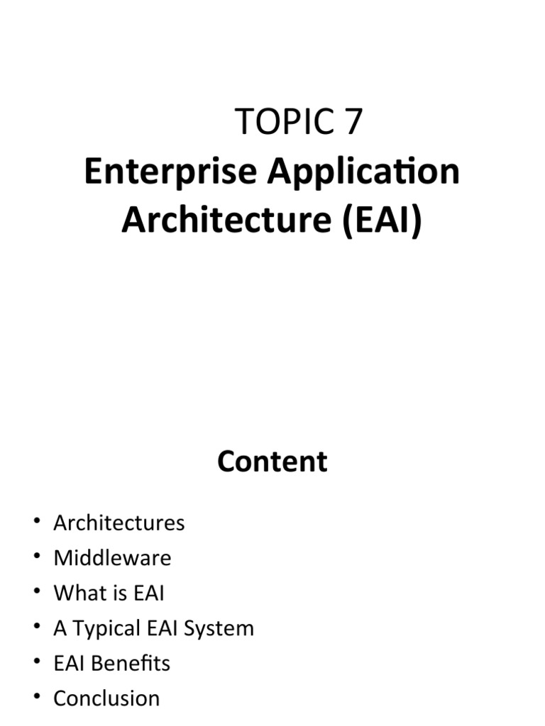 TOPIC 6 - Enterprise Application Integration | PDF | Databases | Application Programming Interface