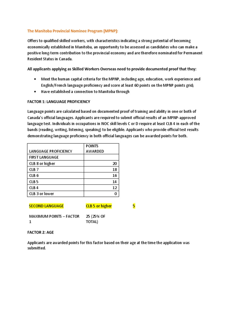 The Manitoba Provincial Nominee Program (MPNP) | PDF | Electrician ...
