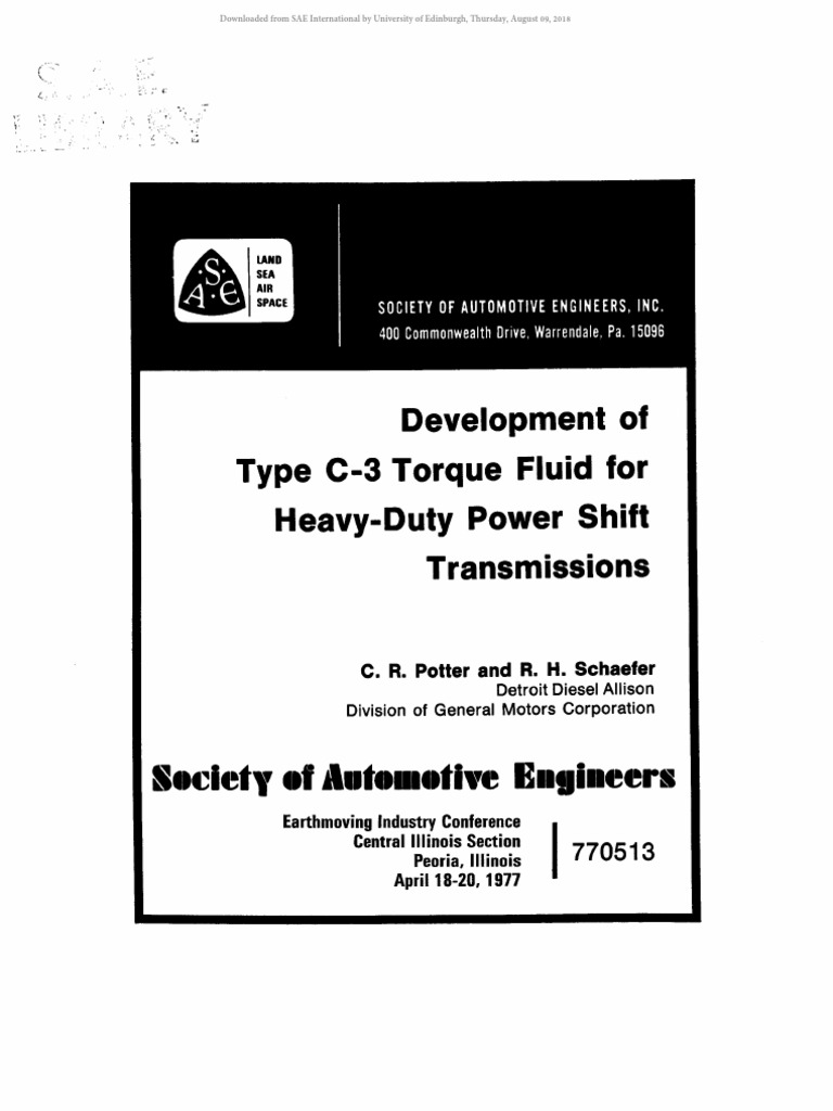 Type C-3 Torque Fluid For Heavy-Duty Power Shift: Development of ...