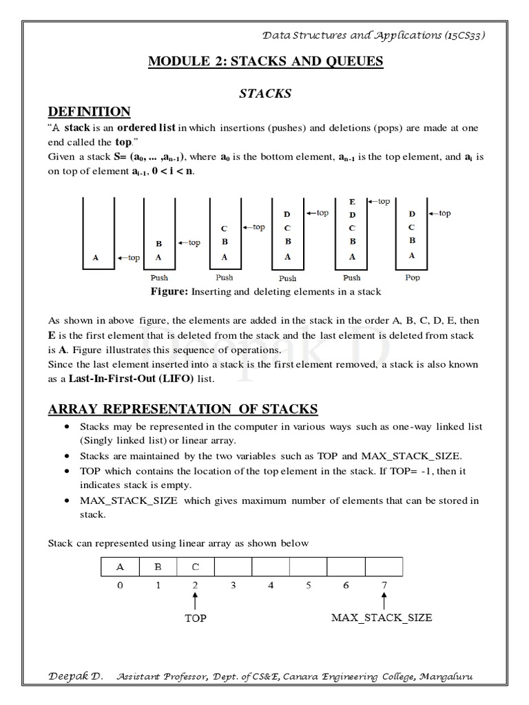 Module 2 PDF | PDF | Queue (Abstract Data Type) | Array Data Structure