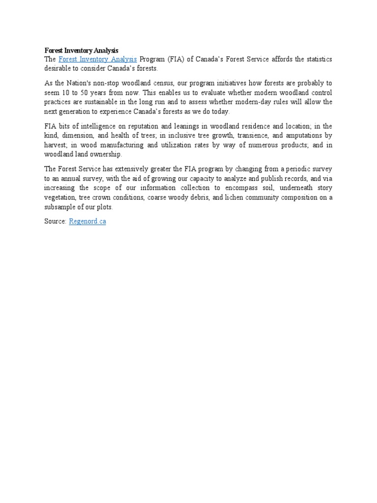 Forest Inventory Analysis Pdf Social Science