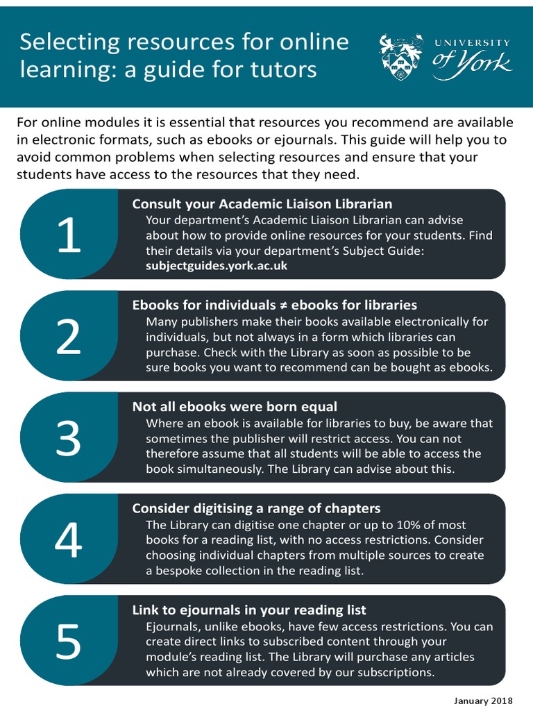 Tutor Guide To Resources For Online Learning v4 | PDF