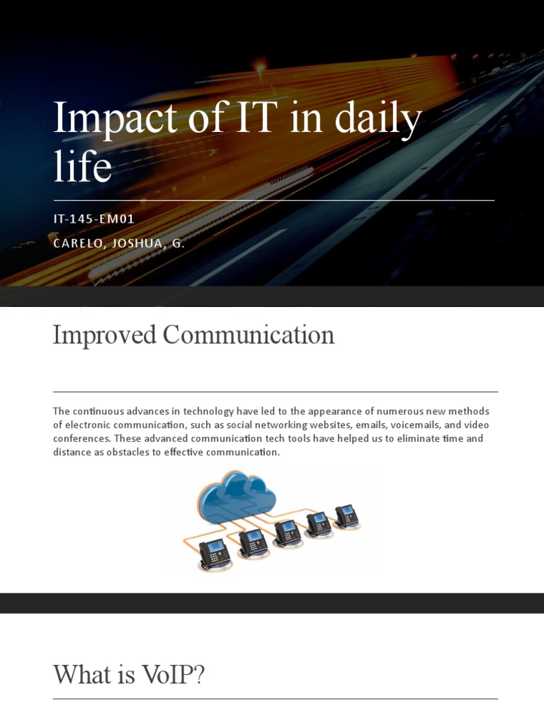 IT139 Impact of IT On Daily Life | PDF | Internet Of Things | Automation