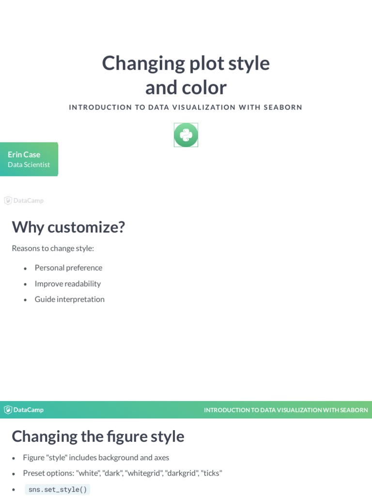 Changing Plot Style and Color: Erin Case | PDF | Scatter Plot | Data Analysis