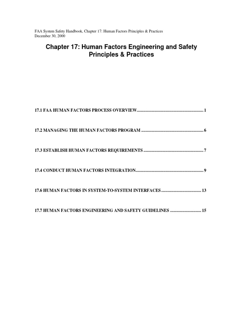 FAA Human Factors Engineering Principles | PDF | Human Factors And ...