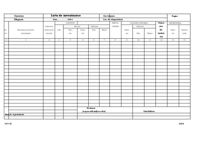 Lista de Inventariere | PDF