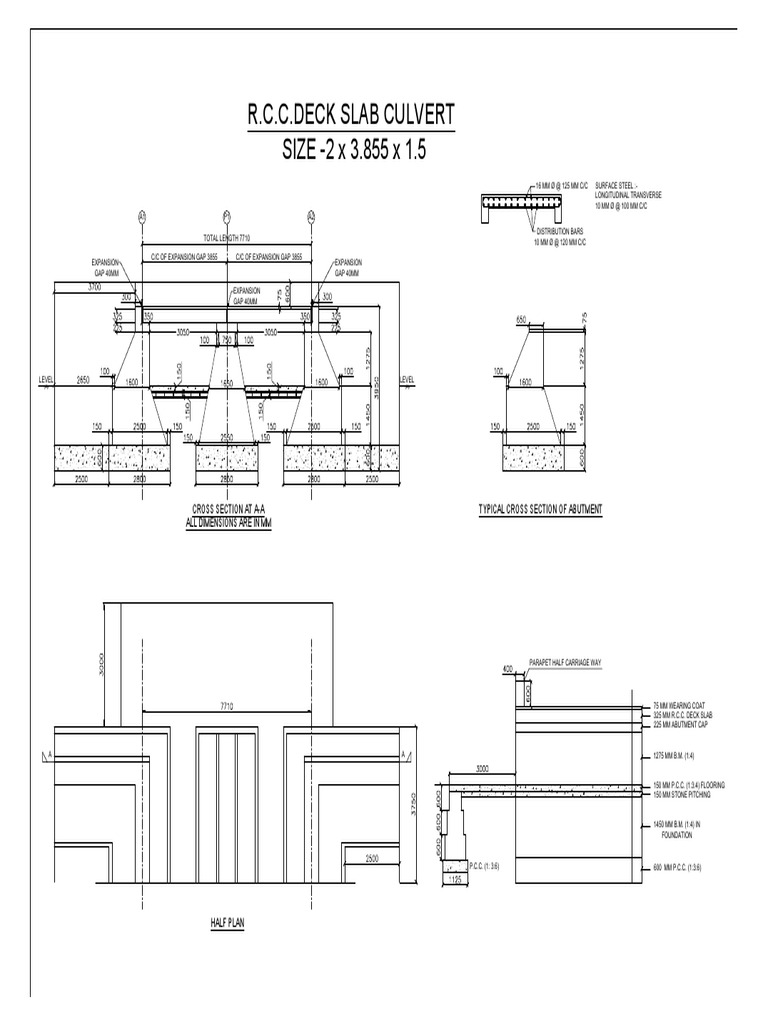 R.c.c.deck Slab Culvert | PDF | Economic Sectors | Building Engineering