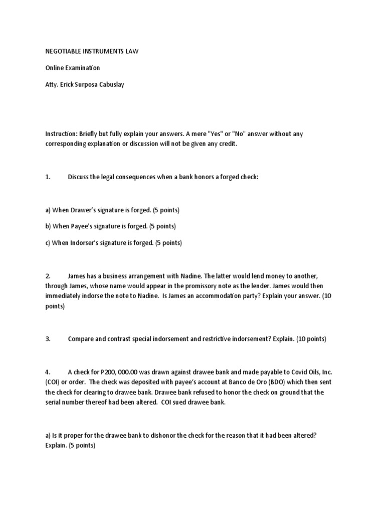 NEGOTIABLE INST-WPS Office | PDF | Cheque | Promissory Note