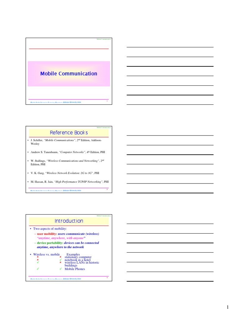 Lecture Notes Mobile Communication | PDF | Wireless Lan | Computer Network