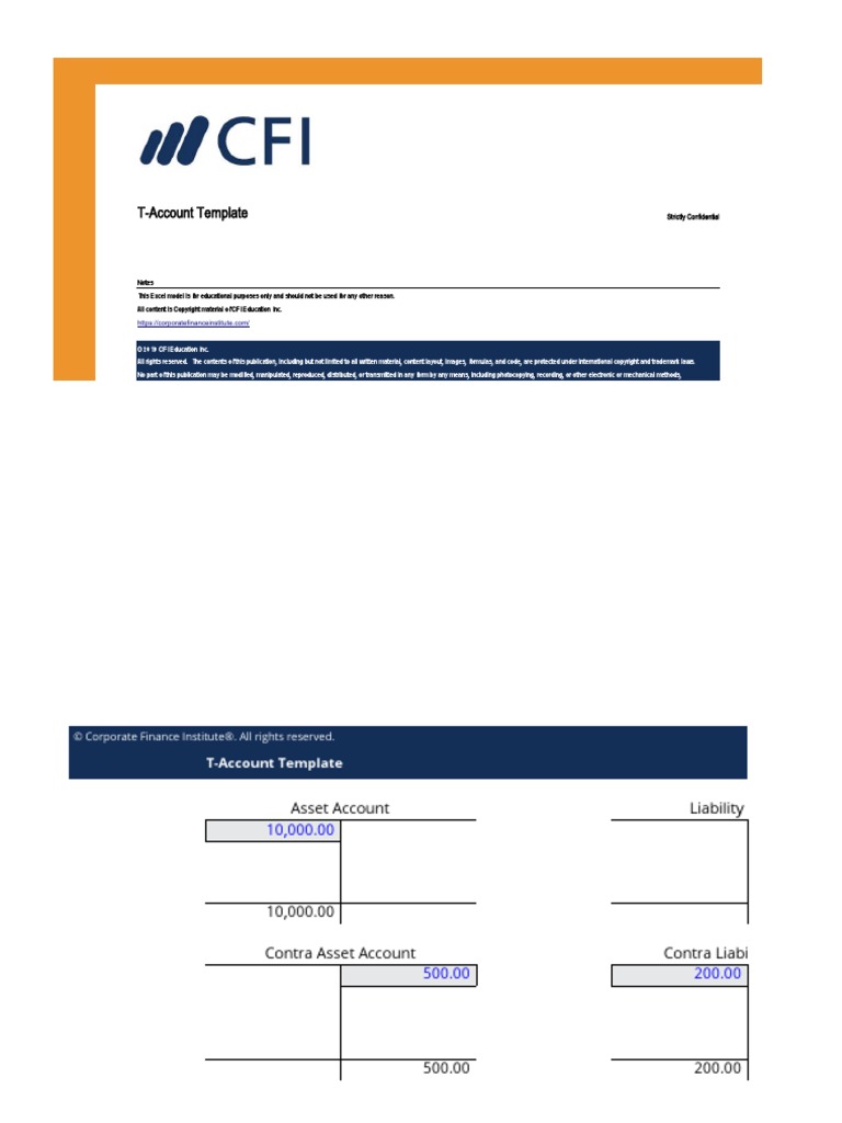 T-Account Template: Strictly Confidential | PDF
