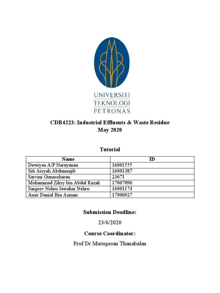 Tutorial Group 1 | PDF | Water And The Environment | Pollution
