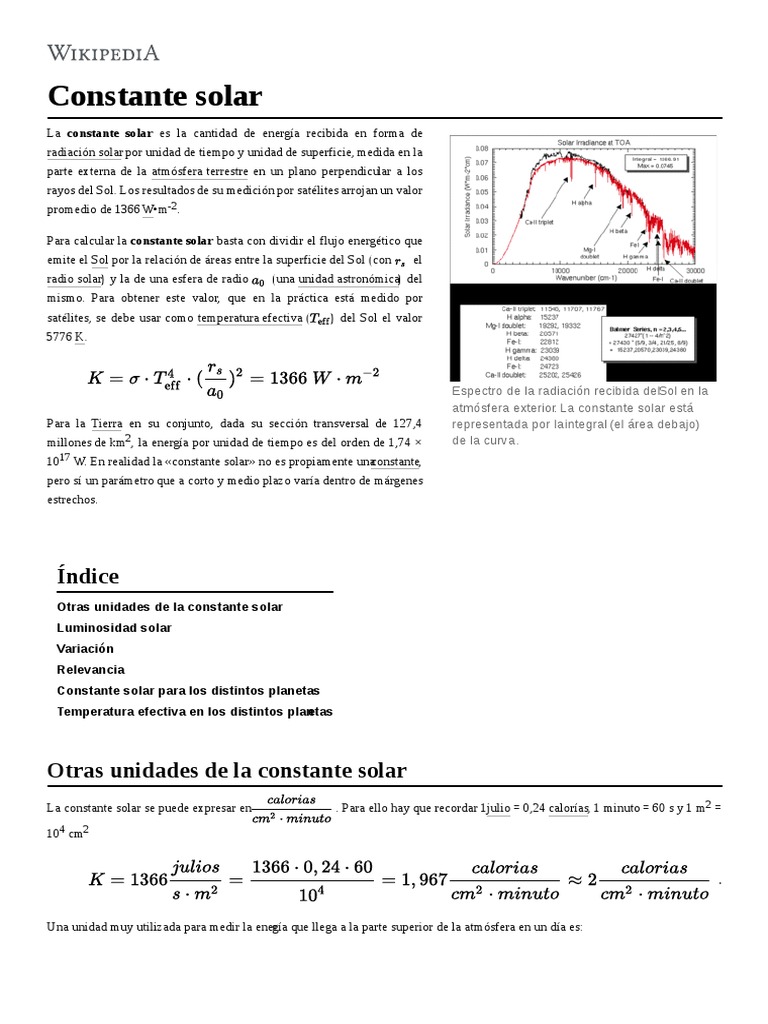 Constante Solar | PDF | Fenomeno fisico | Dom