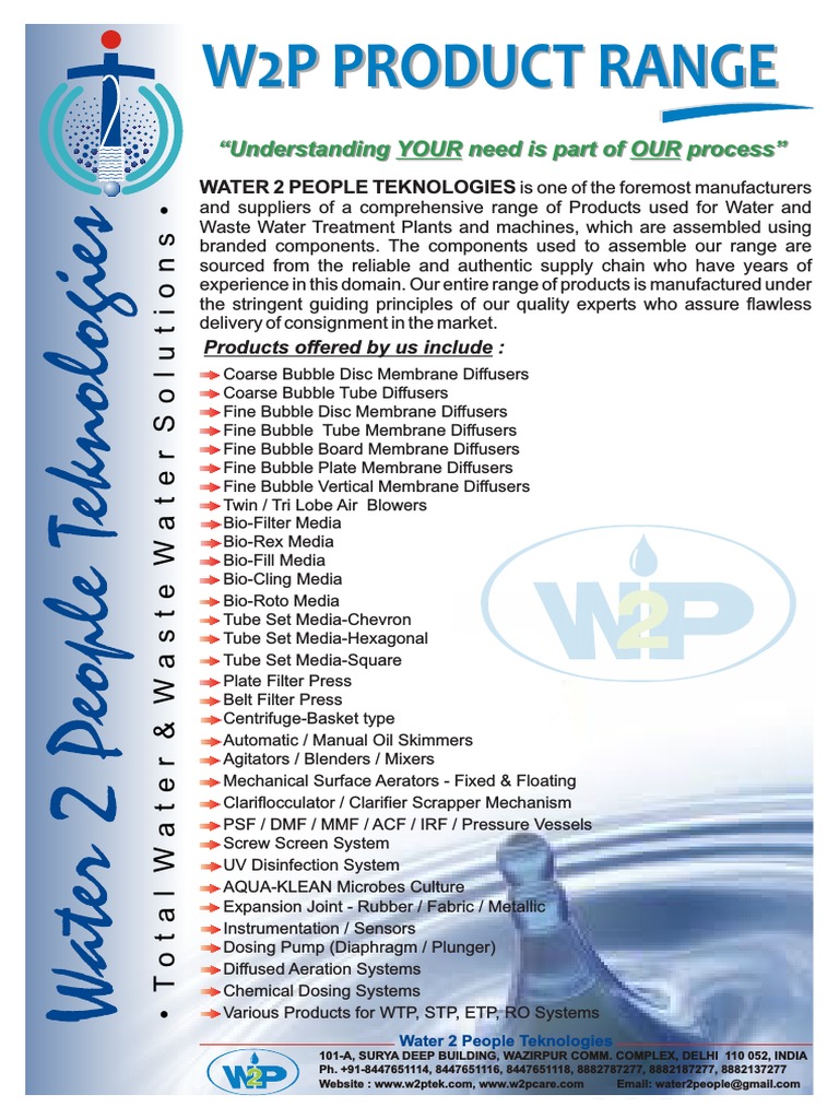 W2P Product Range | Download Free PDF | Sewage Treatment | Water ...