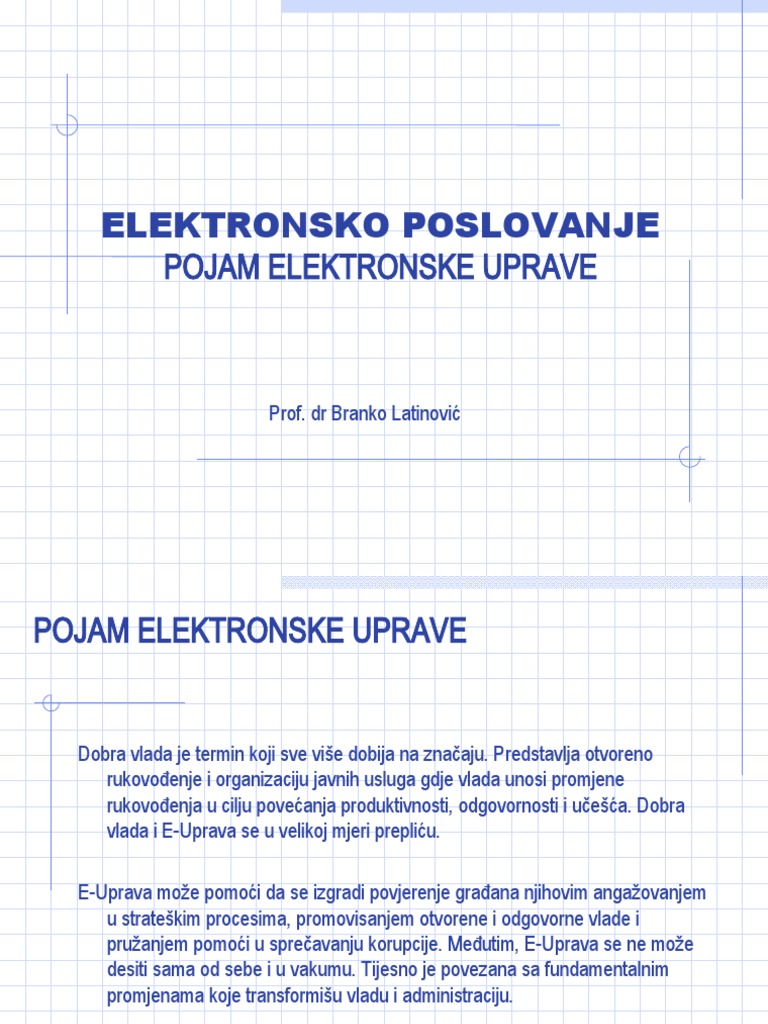 01 Pojam Elektronske Uprave | PDF