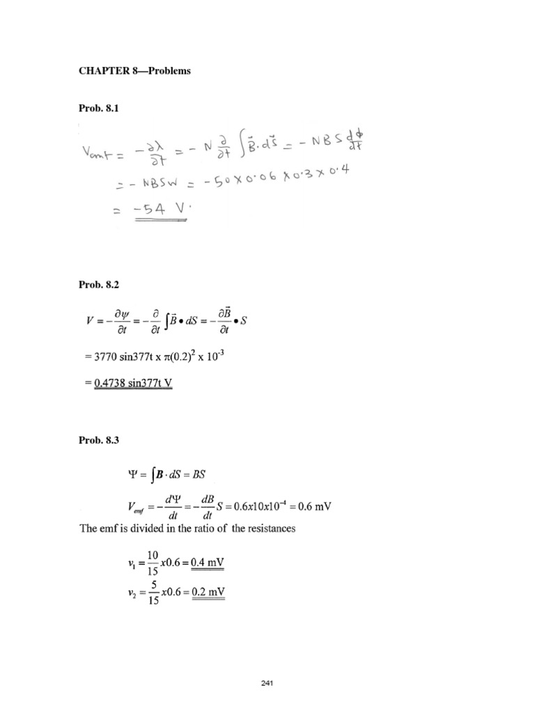 Chapter 8 Problems Solutions Guide | PDF