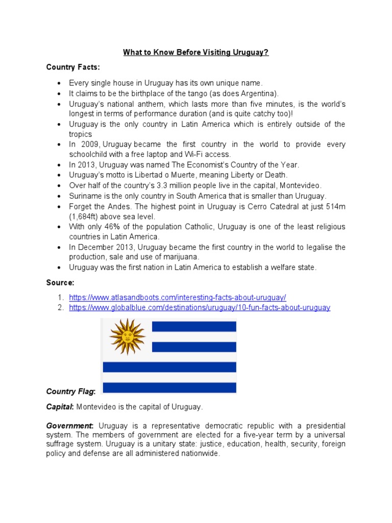 What To Know Before Visiting Uruguay? Country Facts | PDF | Uruguay ...