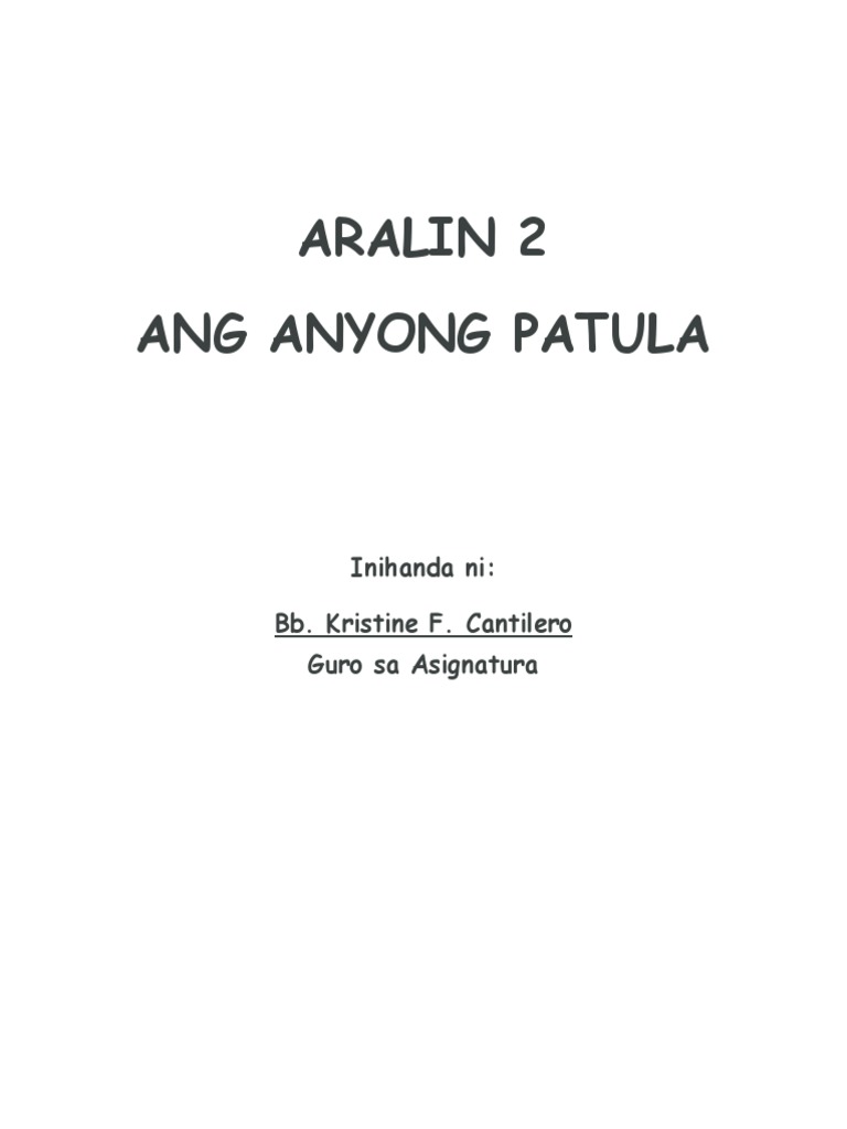 Panitikan-ARALIN 2 | PDF