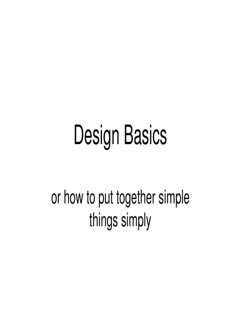 Design Basics: or How To Put Together Simple Things Simply | PDF ...