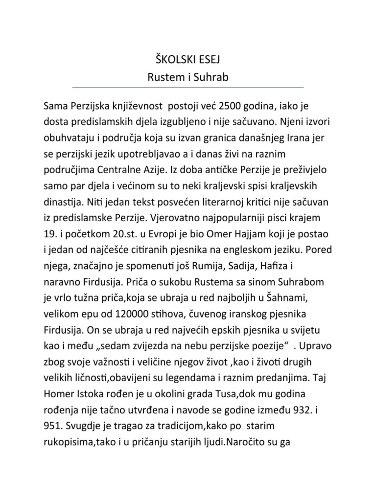 Rustem I Suhrab | PDF