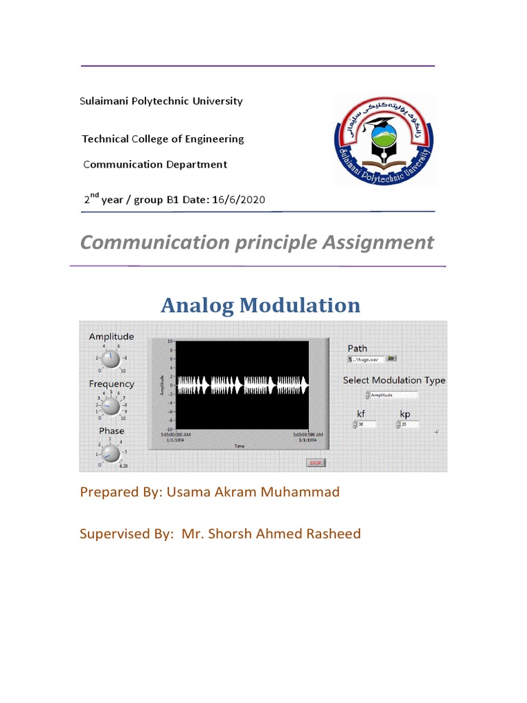 Usama Akram Analog Modulation PDF | PDF | Frequency Modulation | Modulation