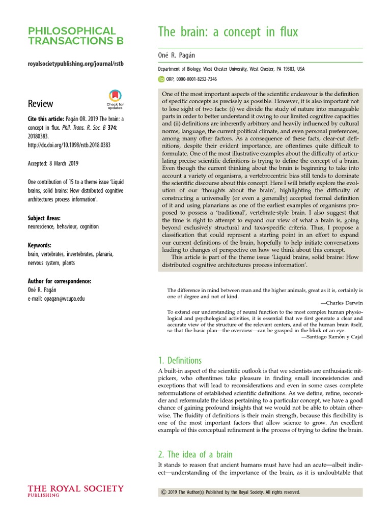 Rstb.2018.0383 Brain Flux Concept | PDF | Brain | Regeneration (Biology)