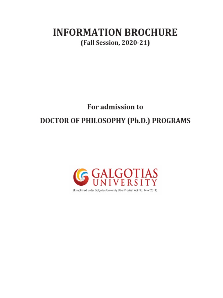 PHD Brochure 2020 Fall | PDF | Doctor Of Philosophy | University And ...