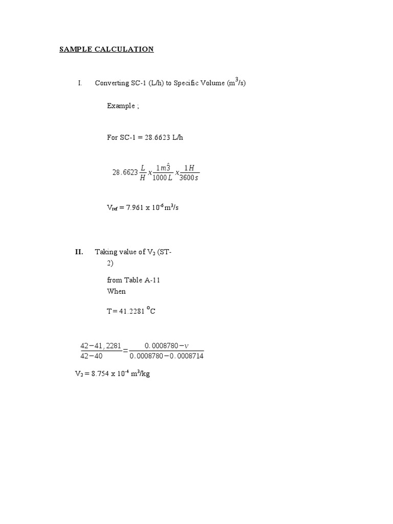 Example : Sample Calculation | PDF | Teaching Methods & Materials ...