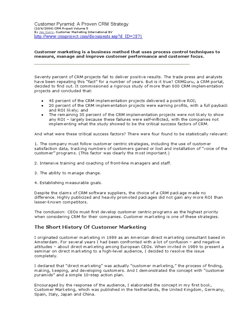 Customer Pyramid: A Proven CRM Strategy | PDF | Customer Relationship ...