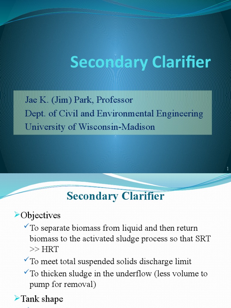 Secondary Clarifier | PDF | Home & Garden | Science & Mathematics