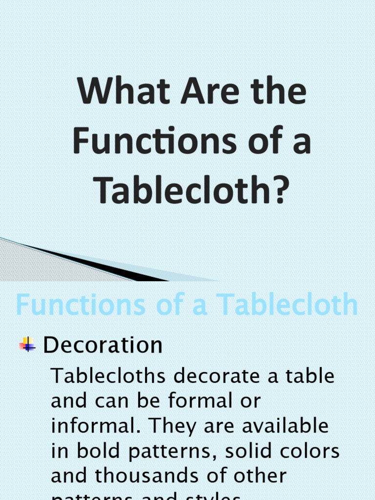 What Are The Functions of A Tablecloth? | PDF