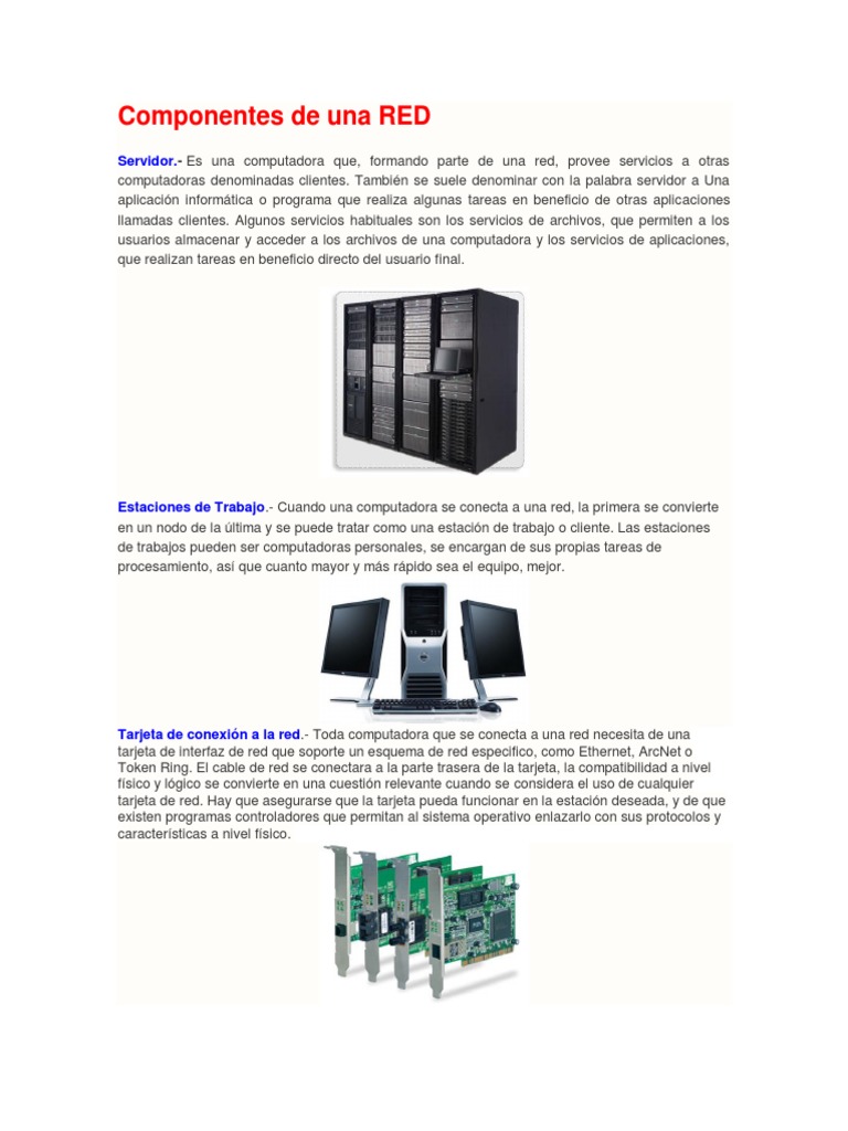 Componentes de Una Red | PDF | Red de computadoras | Red de arquitectura
