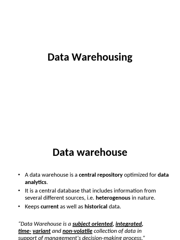 Data-Warehousing Introduction | PDF | Data Warehouse | Data