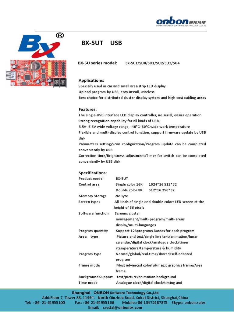 BX 5ut Usb: BX 5U Series Model | PDF | Usb | Clock