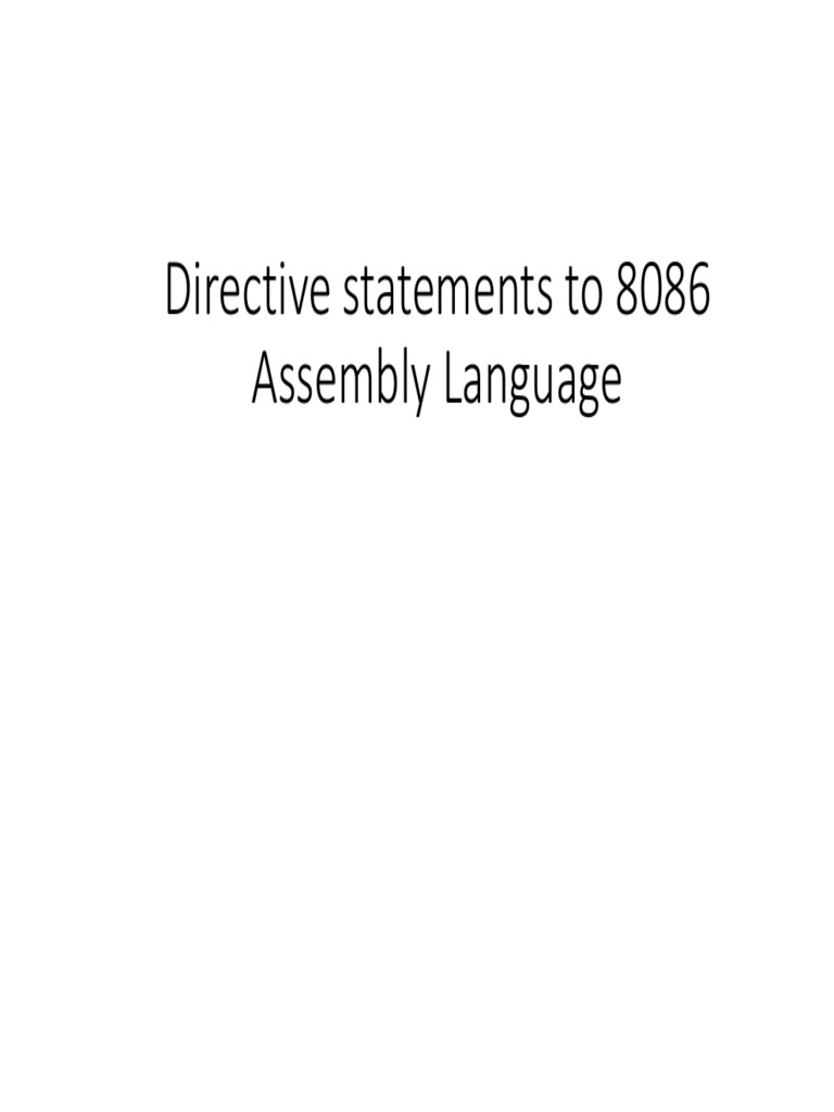 Chap5-Directive Statements (Compatibility Mode) | PDF | Assembly ...